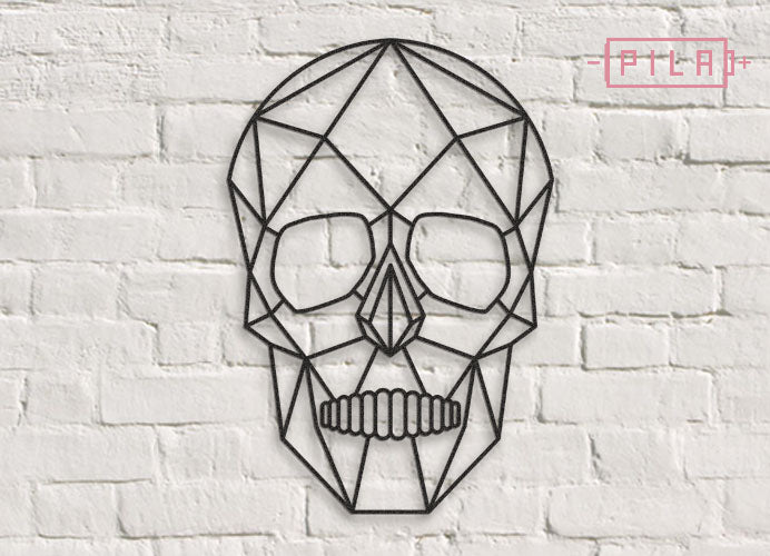 Calavera | Figura geométrica | Decoración pared | Hecha en madera ...