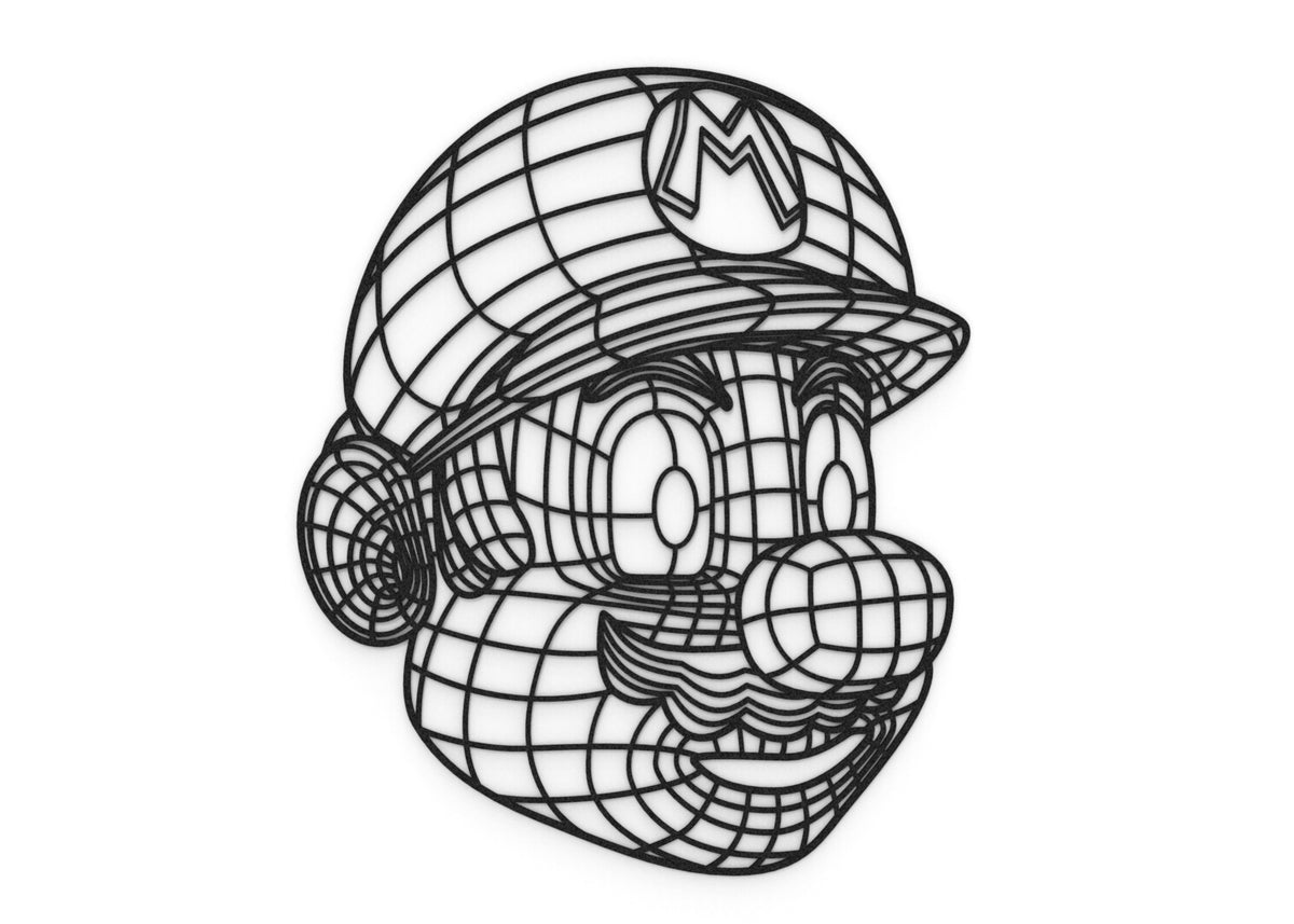 Mario | Figura geométrica | Decoración pared | Hecha en madera – Pila store