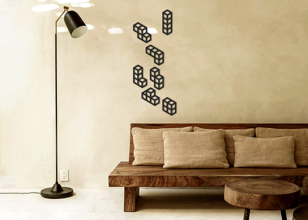 Tetris | Figura geométrica | Decoración pared | Hecha en madera – Pila ...
